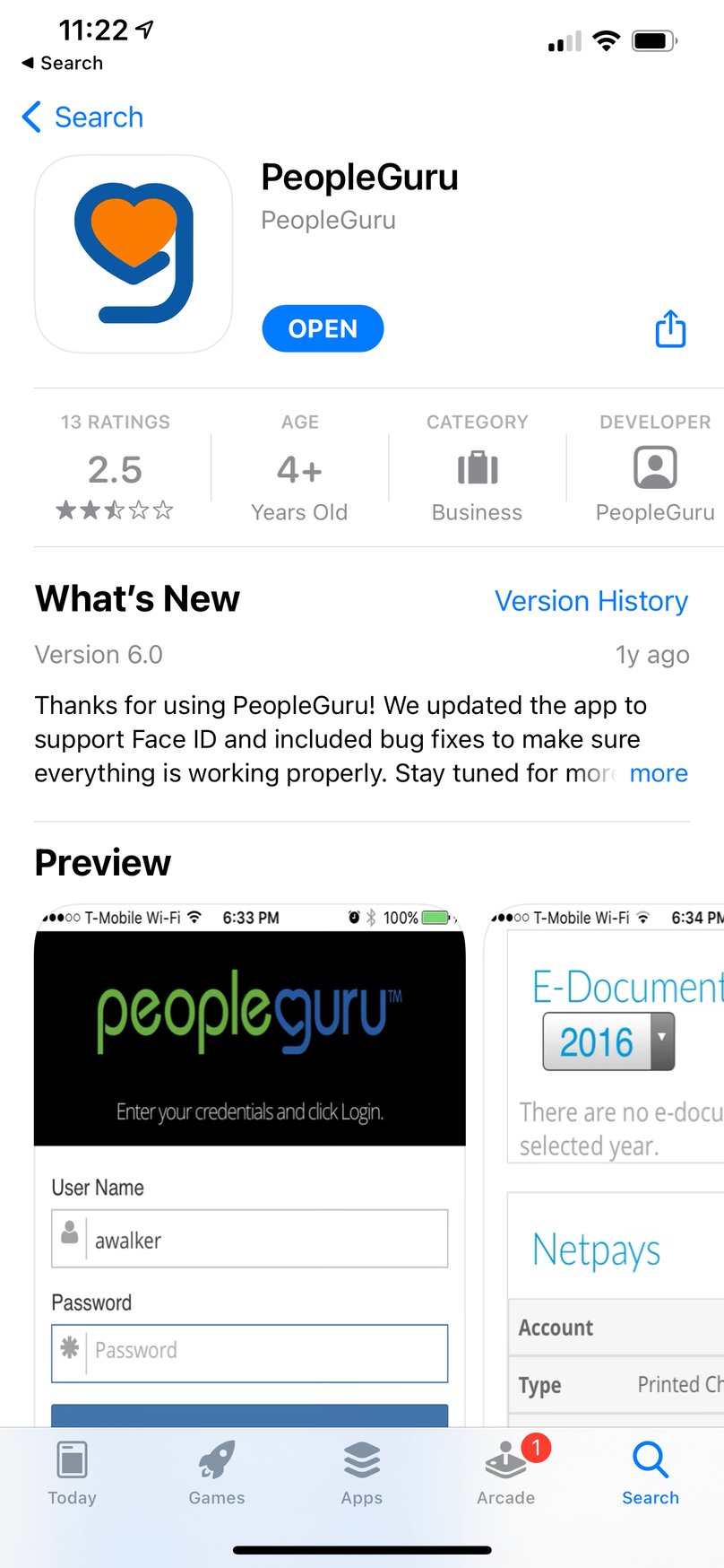 Mobile App Instructions - People Guru